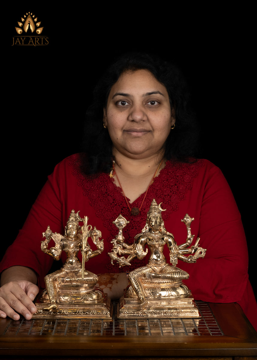 8" Goddess Rajarajeshwari (Lalita Devi) Panchaloha Bronze Statue – JayArts.com
