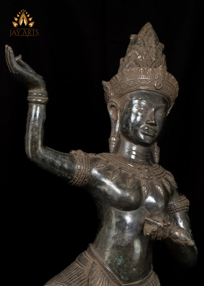 39" Tall Cambodian Dancing Apsara Exuding Ethereal Elegance Bronze Sta – JayArts.com