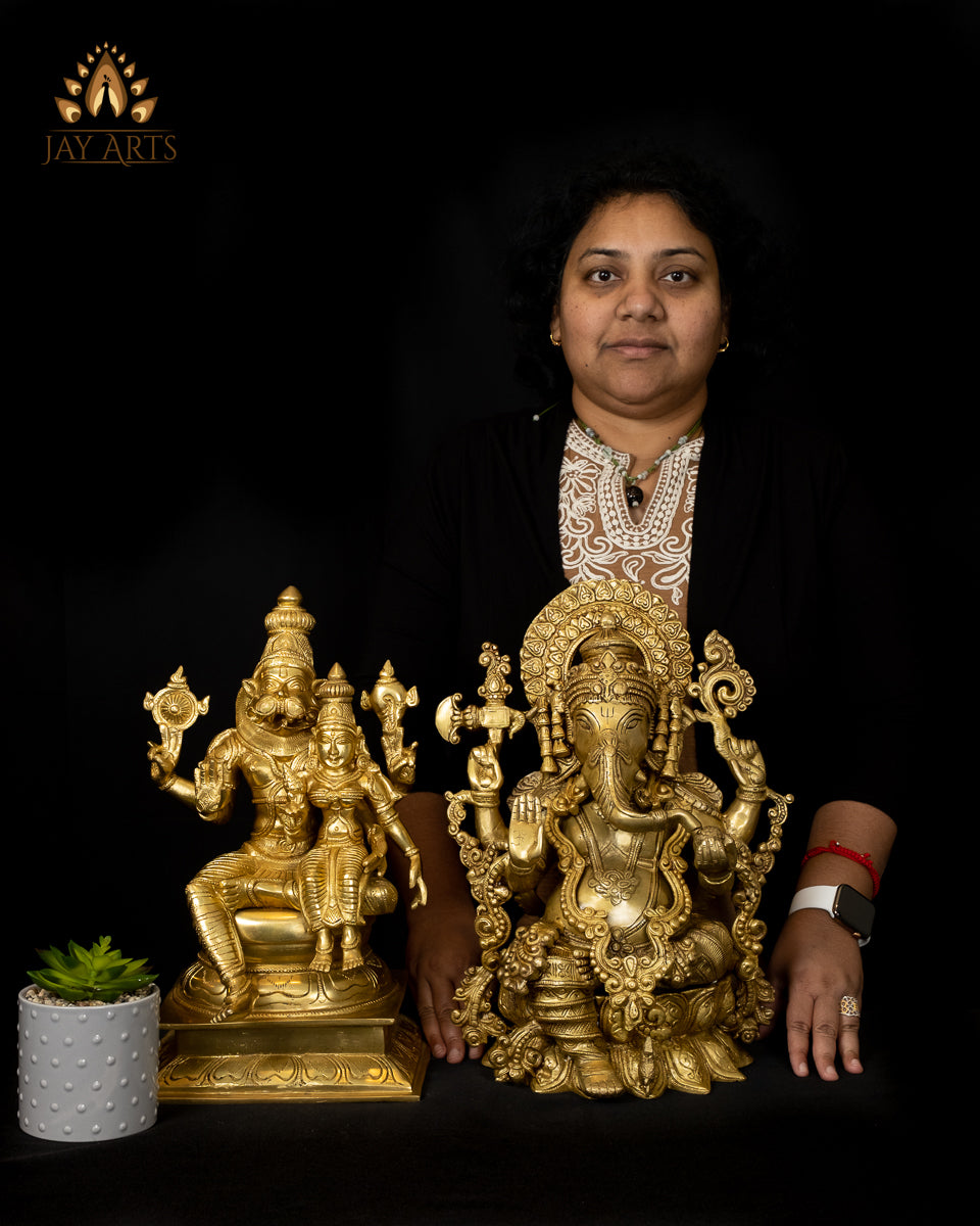 Ornamented Bhagwan Ganesh 15" Brass Statue – JayArts.com