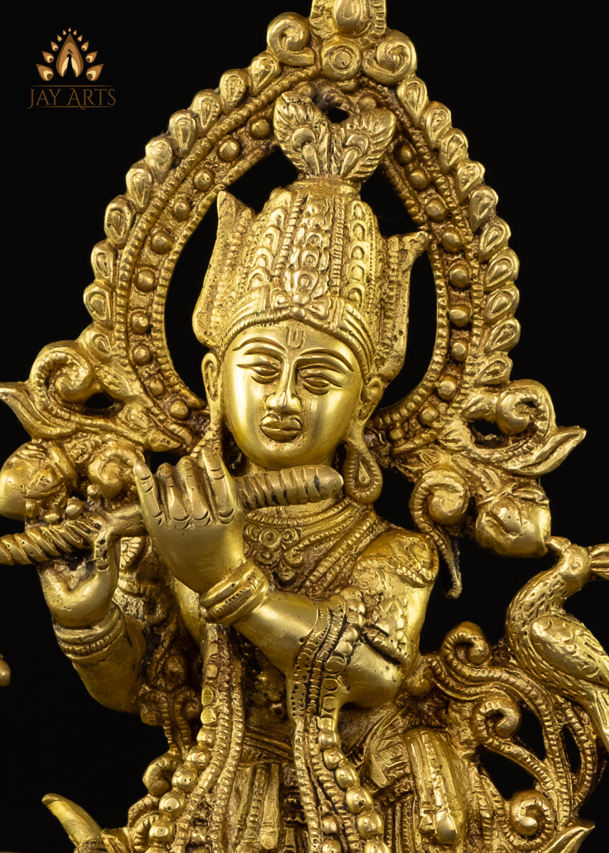 Krishna with a Cow, Krishna Statues, Brass Cow Krishna, Krishna Idols – JayArts.com