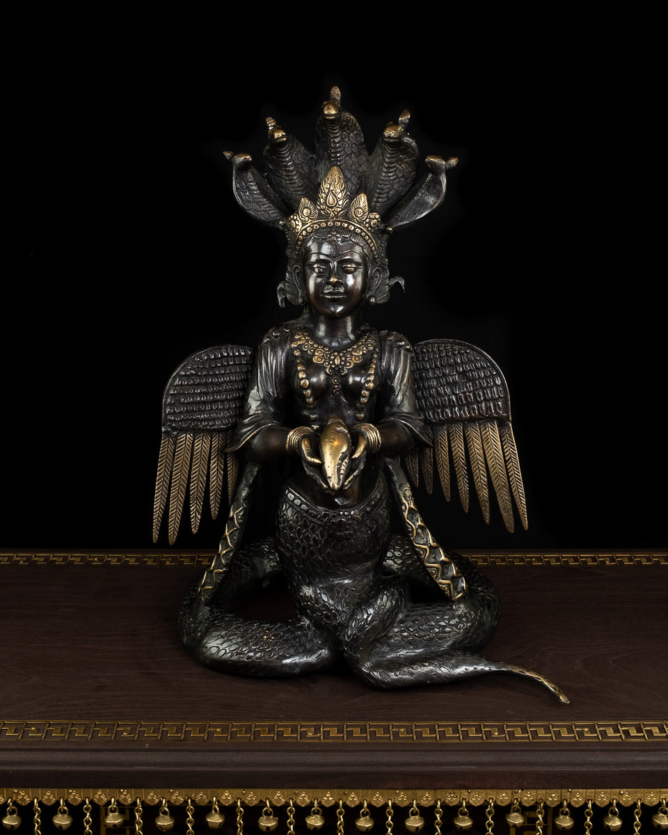 Brass Naga Kanya 17" - The Snake Goddess – JayArts.com