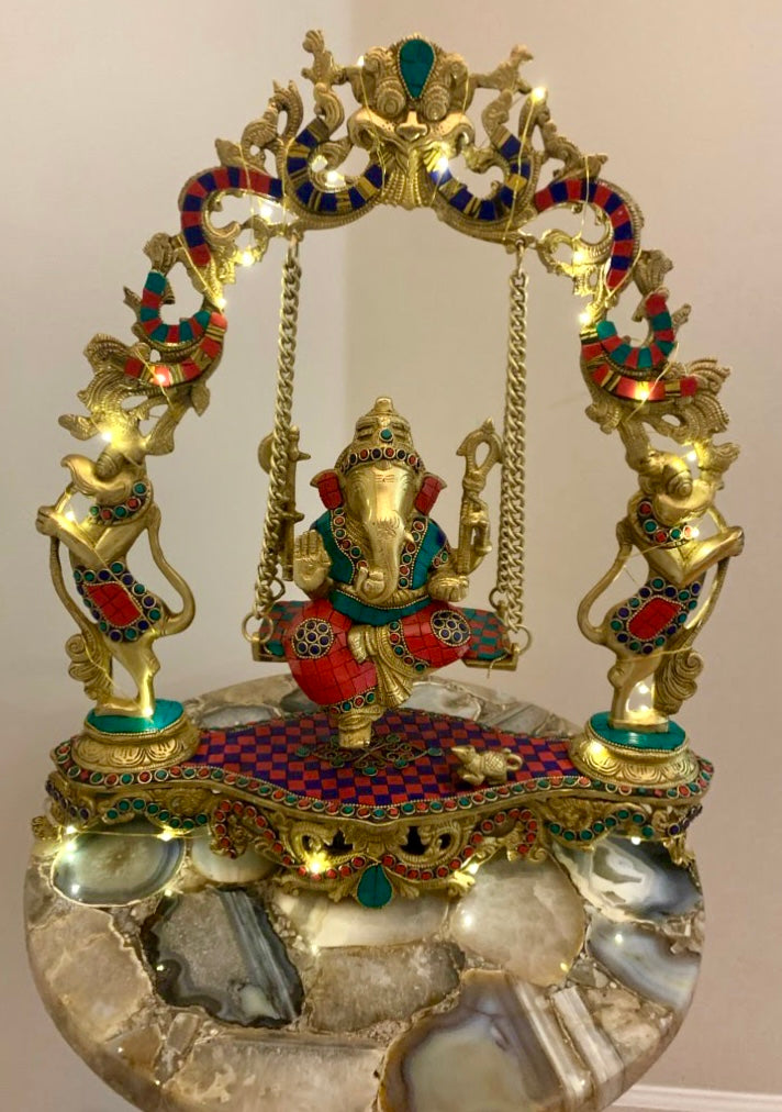 Lord Ganesh on a swing – JayArts.com