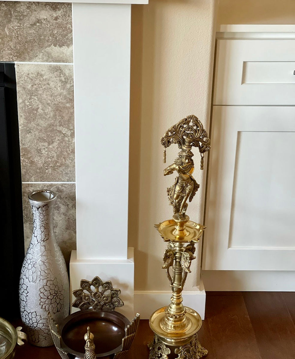 Flute Krishna Lamp – JayArts.com