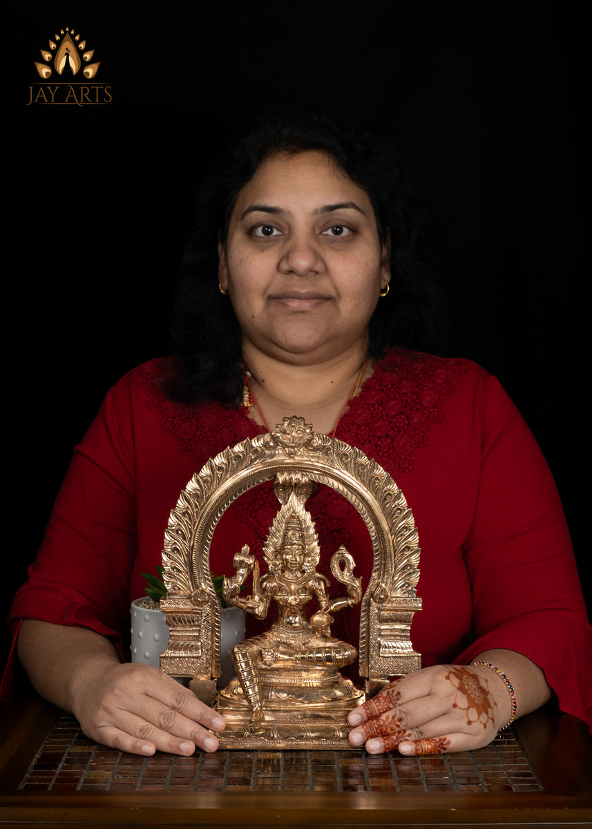 Goddess Mariamman Panchaloha Bronze Statue 10.75" Hindu Goddess of Rai ...