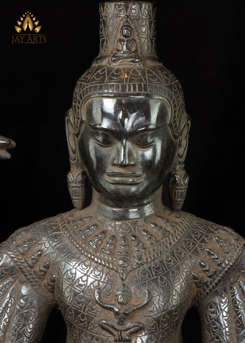 26" Bronze Standing Shiva with Eight Arms Remarkable Fusion of Hindu a ...