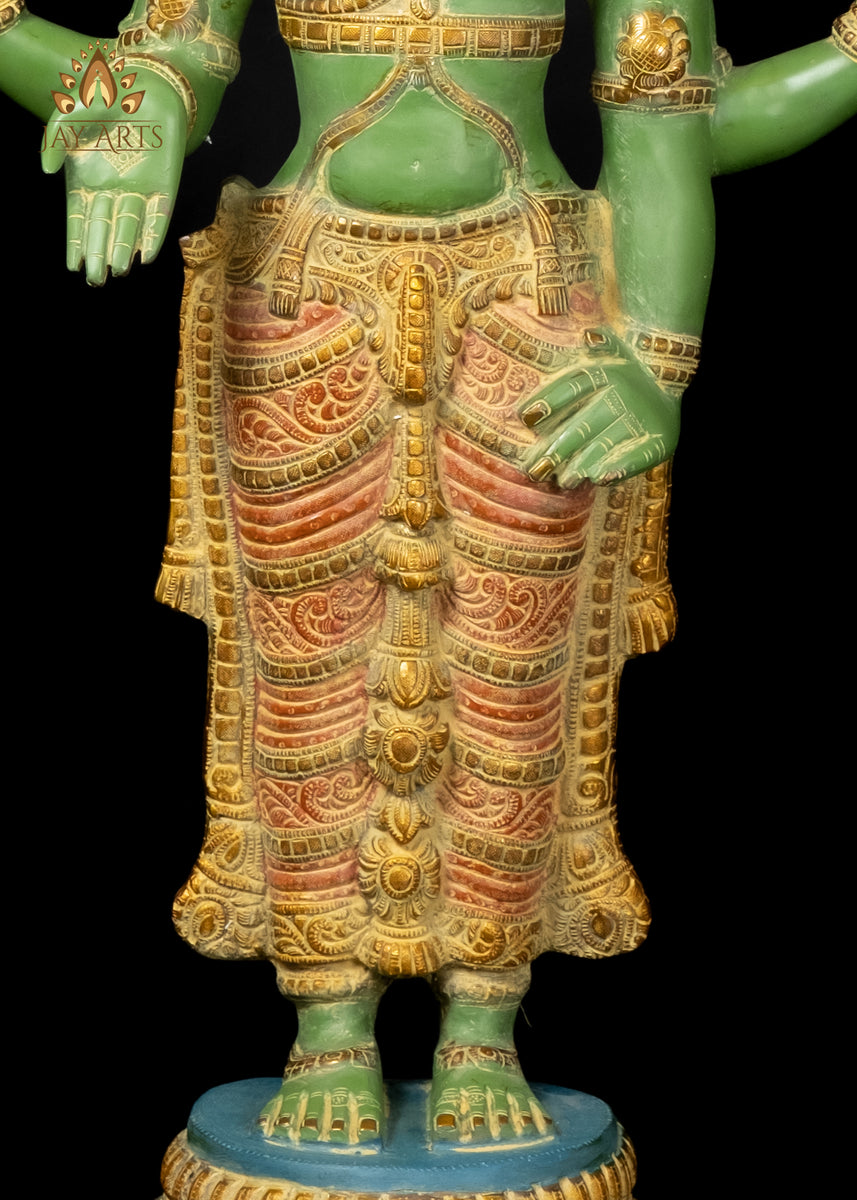 39" Brass Venkateswara Statue with a mesmerizing color scheme Lord Bal ...