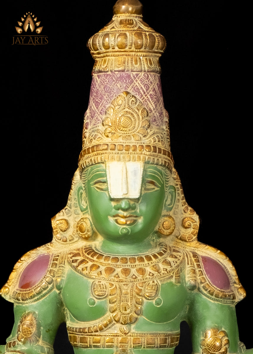 39" Brass Venkateswara Statue with a mesmerizing color scheme Lord Bal ...