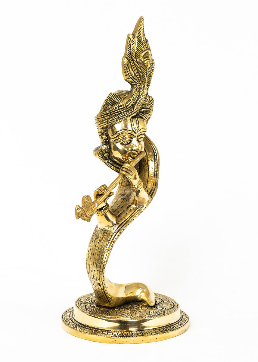 Abstract Flute Krishna 13" Brass Statue – JayArts.com