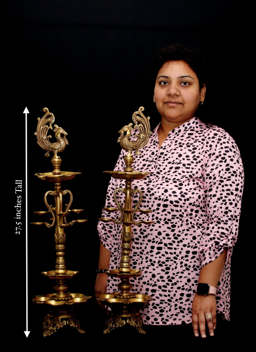 Lamp set, Brass lamp set, South Indian Lamp, Puja Lamps, Ritual Lamps ...