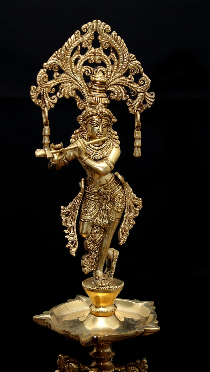 Krishna, flute krishna, indian brass statues – JayArts.com