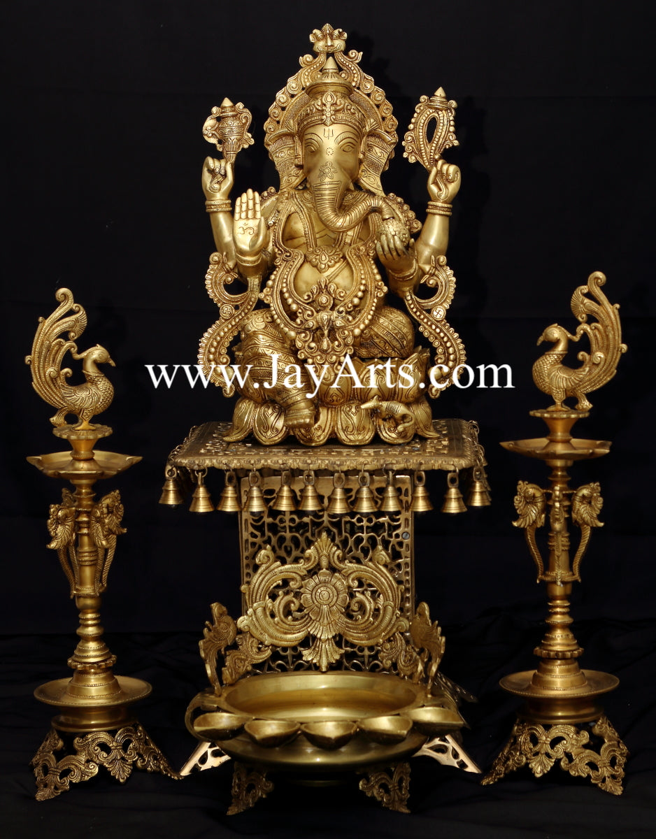 Brass Ganesh statue, Ganapathi statue, Vinayaka, Hindu God Statues ...